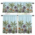 3 Piece Kitchen Curtains and Valances Set Green Palm Trees Cafe ...