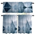 3 Piece Kitchen Curtains and Valances Set Grey White Mountain Cafe ...