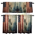 3 Piece Kitchen Curtains and Valances Set Happy Independence Day Cafe ...