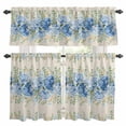 3 Piece Kitchen Curtains and Valances Set Hydrangea Eucalyptus Cafe ...