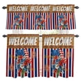 3 Piece Kitchen Curtains and Valances Set Independence Day Cafe ...