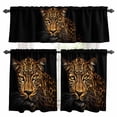 3 Piece Kitchen Curtains and Valances Set Leopard Cafe Curtains 36 Inch ...
