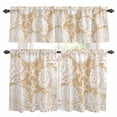 3 Piece Kitchen Curtains and Valances Set Light Brown Starfish Coastal ...