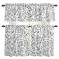 3 Piece Kitchen Curtains and Valances Set Mathematics Tools Sketch Cafe ...