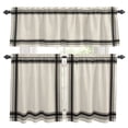 3 Piece Kitchen Curtains and Valances Set Modern Grid Cafe Curtains 24 ...