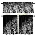 3 Piece Kitchen Curtains and Valances Set Modern Tree Branches Cafe ...