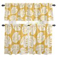 3 Piece Kitchen Curtains and Valances Set Monstera Foliage Cafe ...