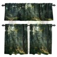 3 Piece Kitchen Curtains and Valances Set Natural Trees Cafe Curtains ...