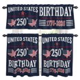3 Piece Kitchen Curtains and Valances Set Navy Blue 4th of July Cafe ...