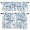 3 Piece Kitchen Curtains and Valances Set Palm Tree Monstera Cafe ...