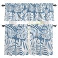 3 Piece Kitchen Curtains and Valances Set Palm Tree Monstera Cafe ...