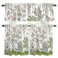 3 Piece Kitchen Curtains and Valances Set Pink Flowers Cafe Curtains 36 ...