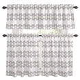 3 Piece Kitchen Curtains and Valances Set Pink White Geometric Cafe ...