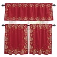 3 Piece Kitchen Curtains and Valances Set Red Graduation Cafe Curtains ...
