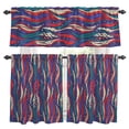 3 Piece Kitchen Curtains and Valances Set Red Green Purple Moire Cafe ...