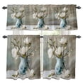 3 Piece Kitchen Curtains and Valances Set Rustic Floral Cafe Curtains ...