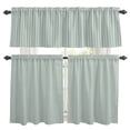 3 Piece Kitchen Curtains and Valances Set Sage Green Line Striped Cafe ...