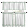 3 Piece Kitchen Curtains and Valances Set Simple Lines Cafe Curtains 36 ...