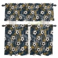 3 Piece Kitchen Curtains and Valances Set Soccer Sports Cafe Curtains ...