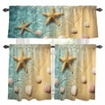 3 Piece Kitchen Curtains and Valances Set Summer Starfish Cafe Curtains ...