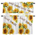 3 Piece Kitchen Curtains and Valances Set Sunflowers Farmhouse Cafe ...