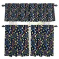 3 Piece Kitchen Curtains and Valances Set Tennis Rackets Cafe Curtains ...