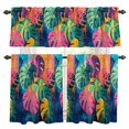 3 Piece Kitchen Curtains and Valances Set Tropical Plants Cafe Curtains ...