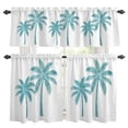 3 Piece Kitchen Curtains and Valances Set Turquoise Palm Tree Cafe ...
