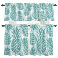 3 Piece Kitchen Curtains and Valances Set Turquoise Pineapple Cafe ...