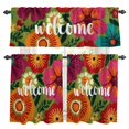 3 Piece Kitchen Curtains and Valances Set Vintage Floral Cafe Curtains ...
