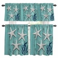 3 Piece Kitchen Curtains and Valances Set Vintage Ocean Cafe Curtains ...