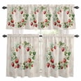 3 Piece Kitchen Curtains and Valances Set Vintage Strawberry Cafe ...