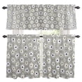 3 Piece Kitchen Curtains and Valances Set White Daisy Rustic Cafe ...