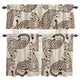 3 Piece Kitchen Curtains and Valances Set Wildlife Leopards Cafe ...