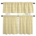 3 Piece Kitchen Curtains and Valances Set Yellow Buffalo Plaid Cafe ...