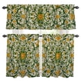 3 Piece Kitchen Curtains and Valances Set Yellow Green Boho Cafe ...