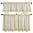 3 Piece Kitchen Curtains and Valances Set Yellow Grid Lines Cafe ...