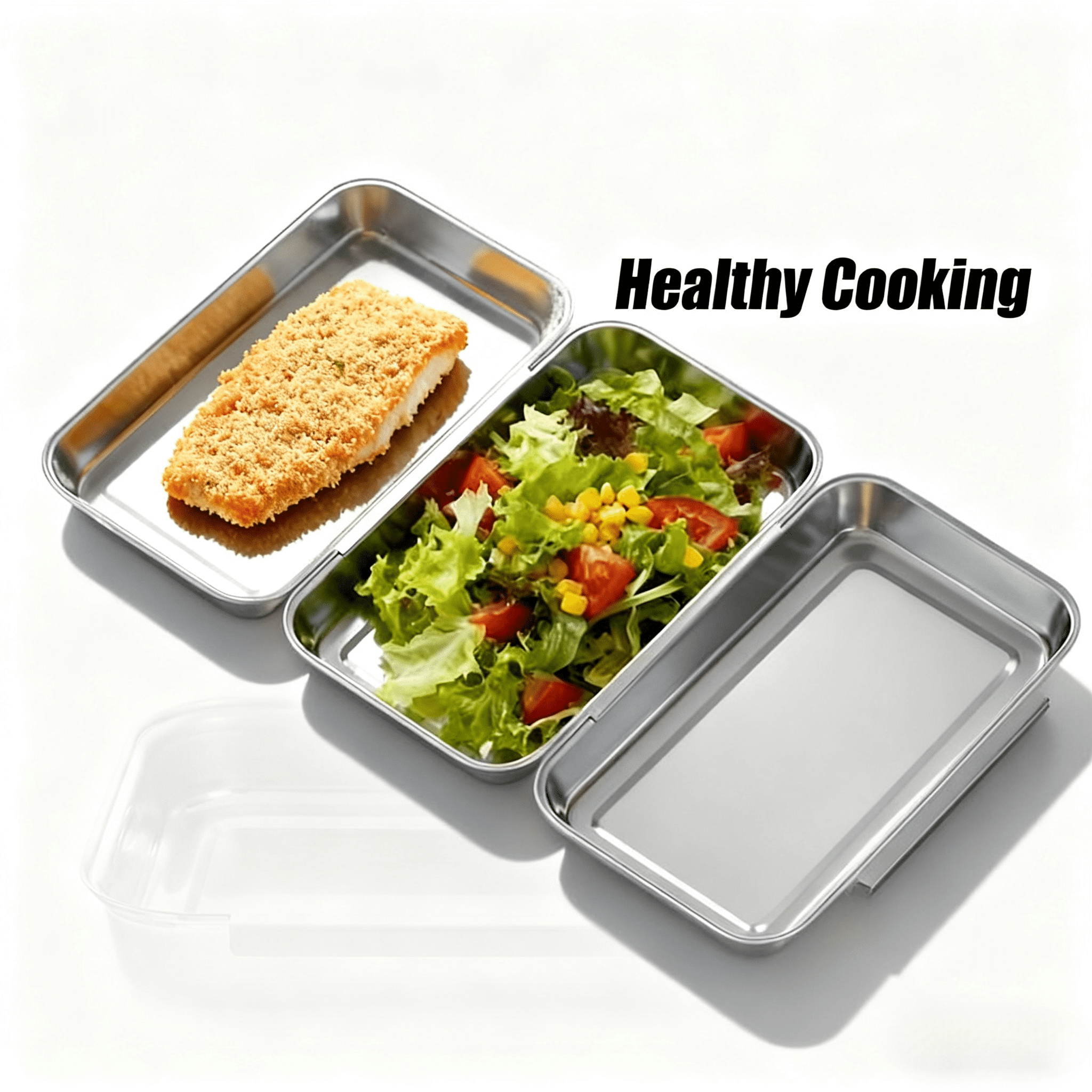 3-Piece Kitchen Essential Breading Tray Set: Stainless Steel Stackable ...