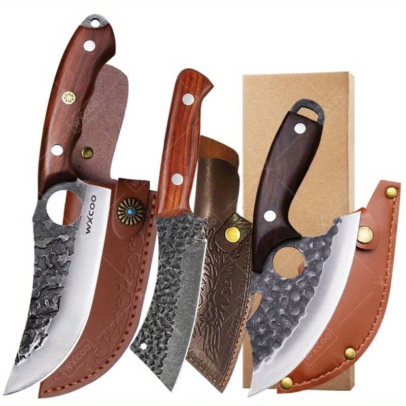 3-Piece Kitchen Knife Set - Stainless Steel Boning, Utility & BBQ ...