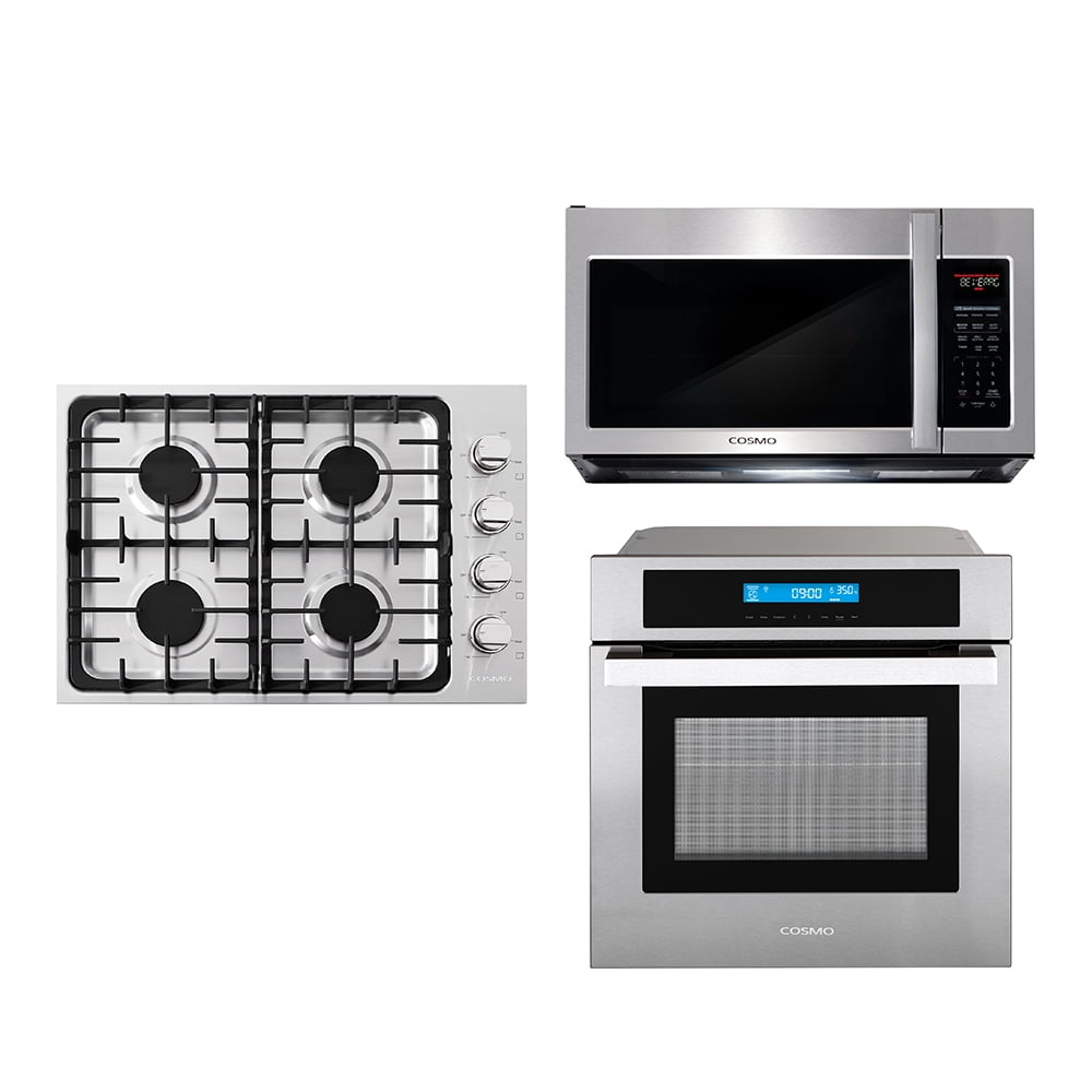 3 Piece Kitchen Package With 30" Gas Cooktop 30" Over The Range ...