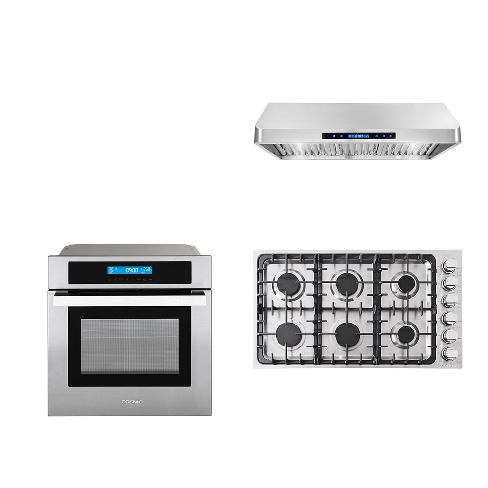 3 Piece Kitchen Package With 36" Gas Cooktop 36" Under Cabinet Range ...