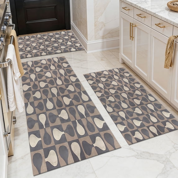 3-Piece Kitchen Rugs Sets, Non-Slip & Washable Floor Mats, Water ...