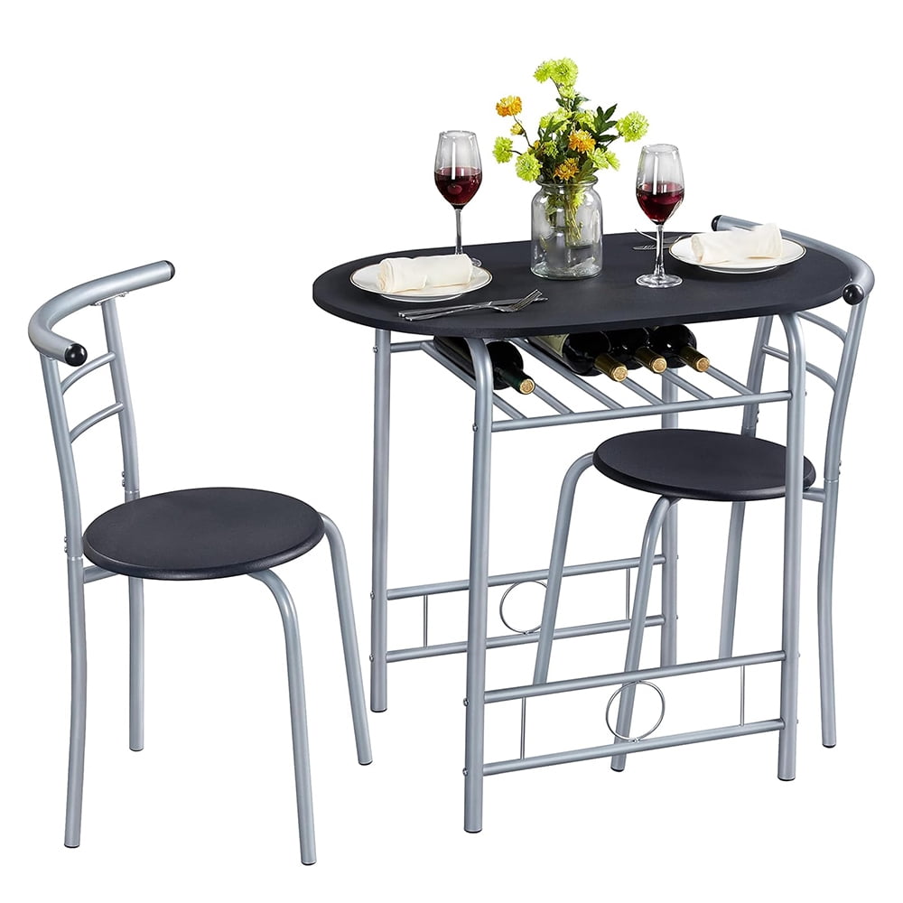 3 Piece Kitchen Table Set, Dining Table Sets for 2, Compact Table and ...
