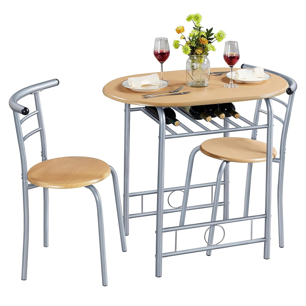3 Piece Kitchen Table Set, Dining Table Sets for 2, Compact Table and ...
