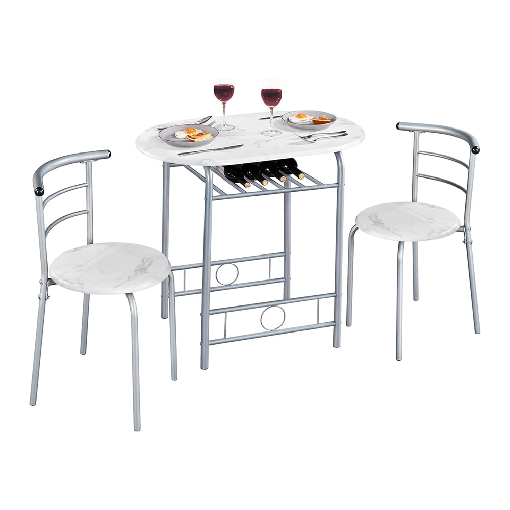 3 Piece Kitchen Table Set, Dining Table Sets for 2, Compact Table and ...