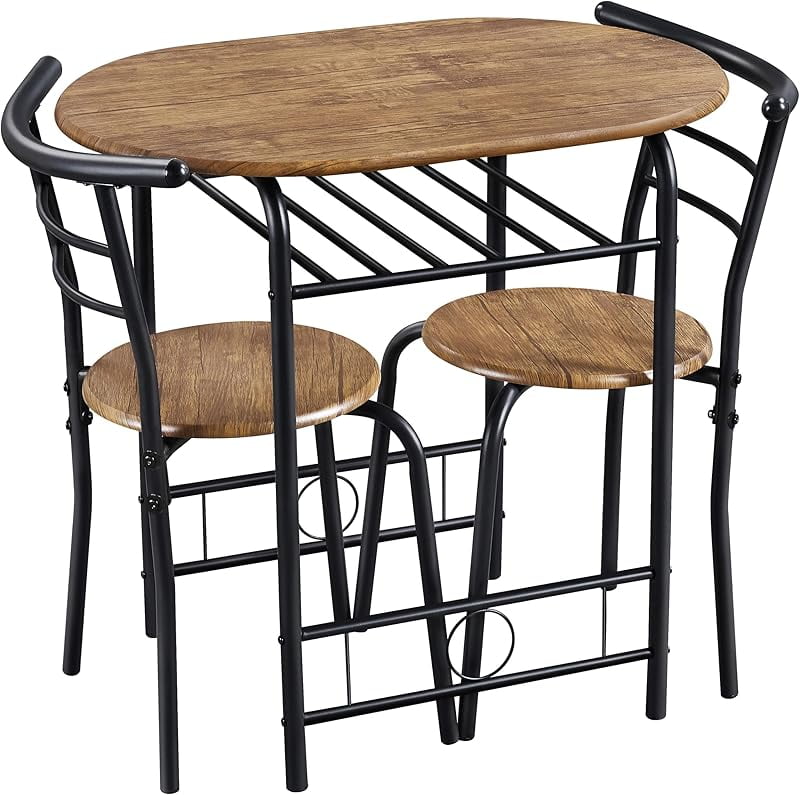 3 Piece Kitchen Table Set - Dining Table Sets for 2 - Compact Table and ...