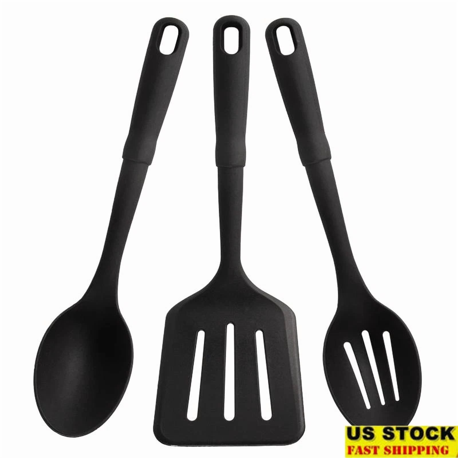 3-Piece Kitchen Utensil Set Slotted Spatula & Slotted Spoon & Solid ...