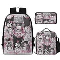 3-Piece Kuromi Backpack Set Fashion Printed Lightweight Multipurpose ...