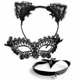 3-Piece Lace Cat Costume Accessory Set for Women, with Masquerade Mask ...