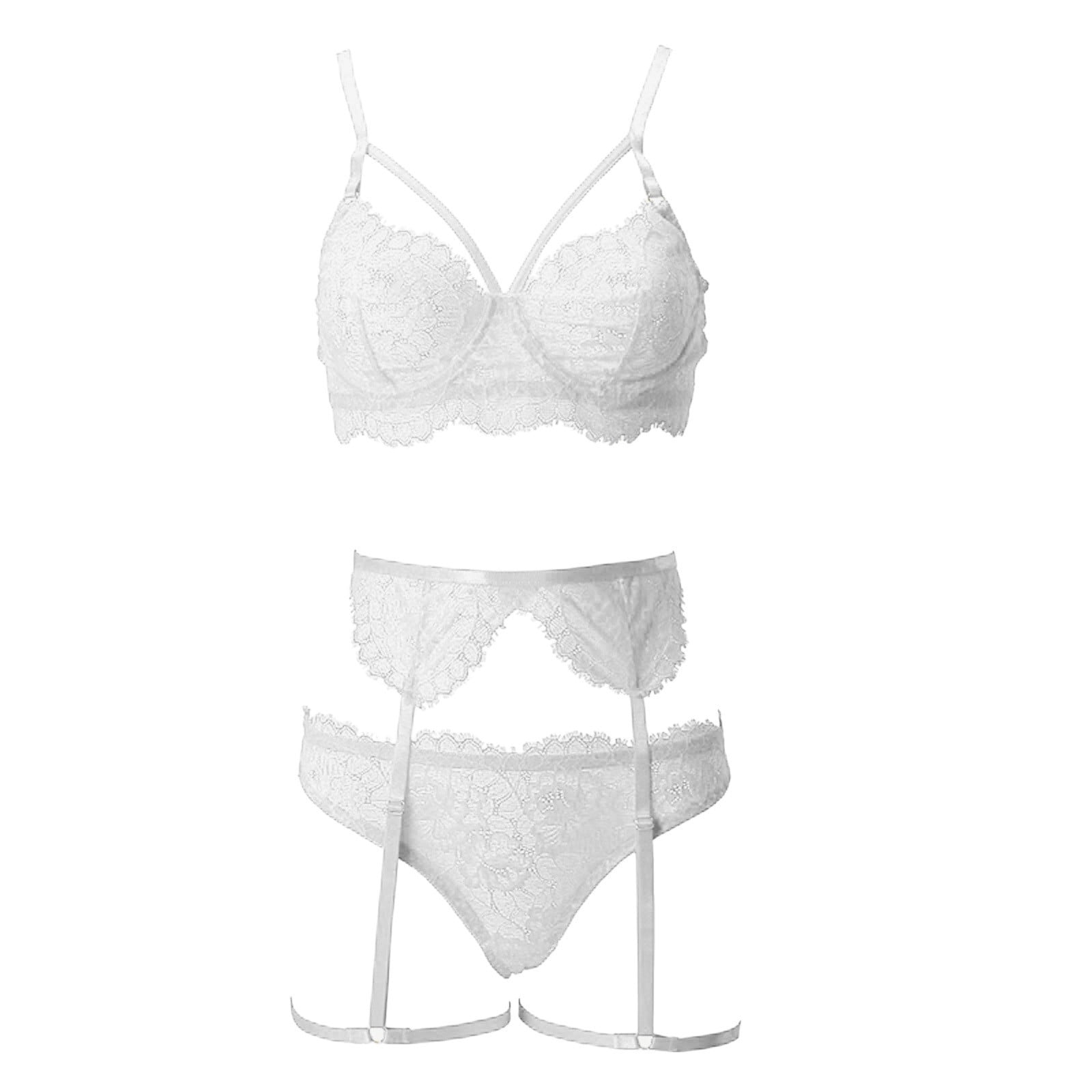 3 Piece Lace Garter Set Ring Sleepwear Pajamas Garter Underwear Steel Lace Lingerie Fashion